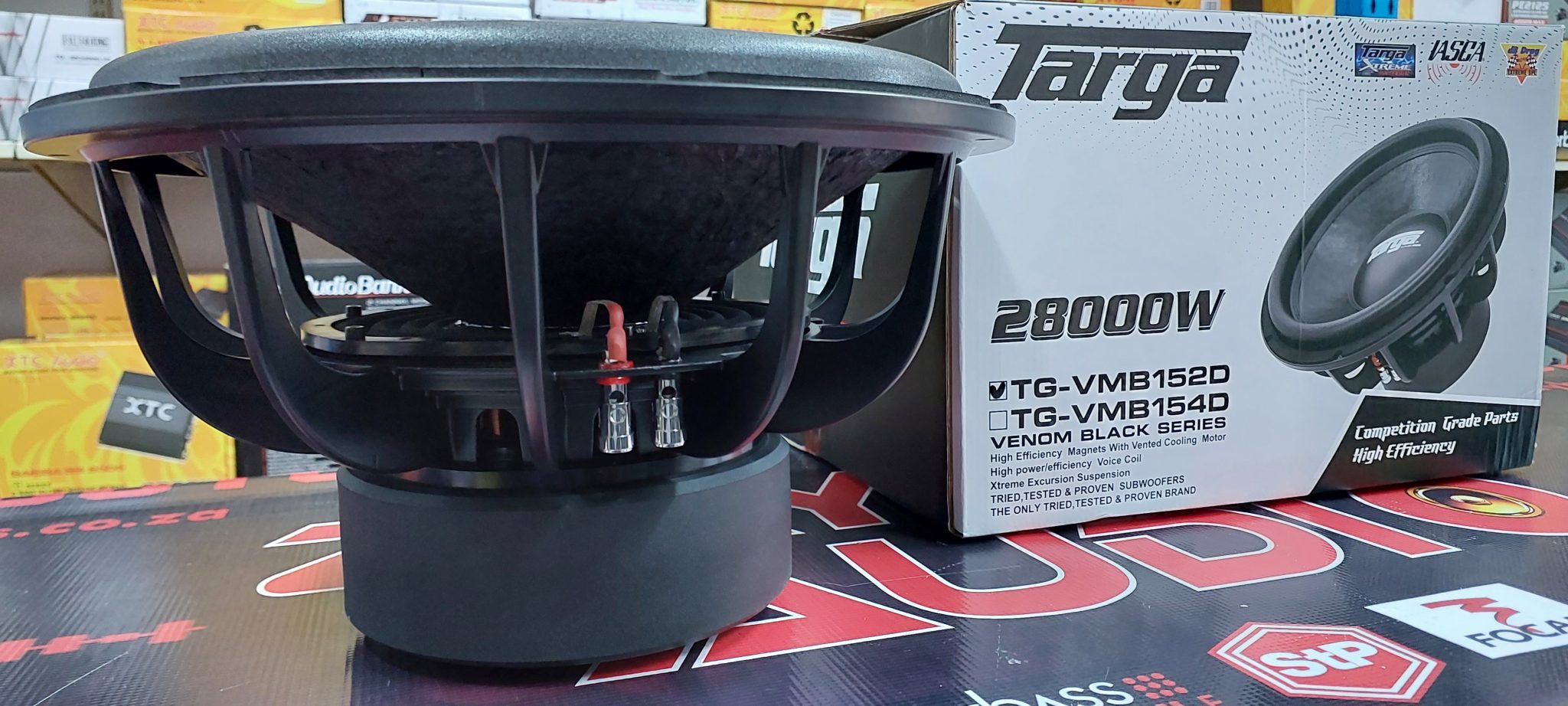TARGA VMB152D VENOM 15″ BLACK SERIES DUAL VOICE COIL SUBWOOFER (28000W)